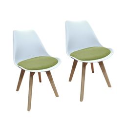 HTI-Living Esszimmerstuhl 2er Set Atlanta Wei&szlig;/Gr&uuml;n