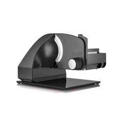 Graef Allesschneider Master M95 eisenglimmergrau (170 Watt Kondensatormotor, Metall, elektrisch, 30&deg; Kippfunktion, Moment- und Dauerschalter, Kindersicherung, Vollstahlmesser mit Hohlschliff &Oslash; 17 cm, inkl. Edelstahltablett, Messersch&auml;rfer, Messerabnahmevo