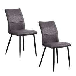 HTI-Living Esszimmerstuhl 2er Set Antikanthrazit Vasile