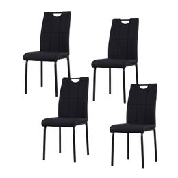 HTI-Living Esszimmerstuhl Denton Webstoff Schwarz 4er-Set