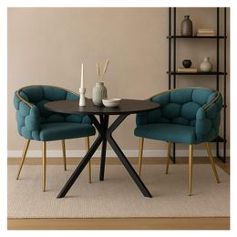 HTI-Living Stuhl Alsen Gold Petrol