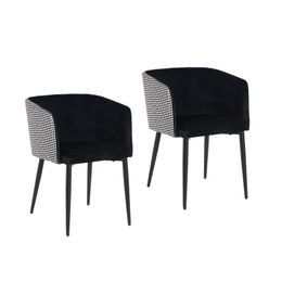 HTI-Living Stuhl Destin Hahnentritt Schwarz-Wei&szlig;