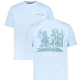 Jack & Jones Herren Gro&szlig;e Gr&ouml;&szlig;en | Jack&Jones T-Shirt mit Print auf Vorder- und R&uuml;ckseite Farbe blau Gr&ouml;&szlig;e: 4XL