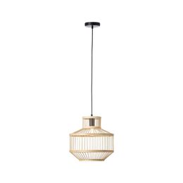 Brilliant Teva Pendelleuchte 1flg schwarz/natur Innenleuchten,Pendelleuchten 1x A60, E27, 40W, geeignet f&uuml;r Normallampen (nicht enthalten) In der H&ouml;he einstellbar / Kabel k&uuml;rzbar