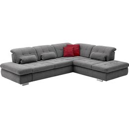 Ecksofa DIE PLANBAR "MP-IN17004 L-Form, Breite 323 cm, wahlweise weitere Funktionen", grau, B:323cm H:84cm T:124cm, 100% Polyester, Sofas, Ecksofa, Federkern-Polsterung, inkl. Sitztiefenverstellung