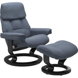 Relaxsessel stressless "Ruby", blau (sparrow blau paloma), B:79cm H:98cm T:76cm, Leder PALOMA: Paloma ist ein durchgef&auml;rbtes Semianilin-M&ouml;belleder mit nat&uuml;rlicher Narbung. Es wurde mit einer leichten Oberfl&auml;chenbehandlung versehen, um es best&auml;ndiger zu machen. Paloma ist weich im Griff und hat eine warme Ausstrahlung. Es ist atmungsaktiv und feuchtigkeitsabsorbierend. Paloma wird besonders von all