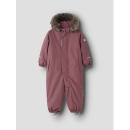 Overall name it "NMNSNOW10 SUIT SOLID FO NOOS", Jungen, Gr. 80, N-Gr, bunt (rose braun), Fleece, Obermaterial: 100% Polyester, unifarben, regular fit, Overalls Overall