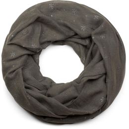 Loop styleBREAKER "Loop mit glitzerndem Schneeflocken Print", Damen, grau (dunkelgrau), Obermaterial: 50% Viskose CV. 50% Baumwolle CO., Modisch, Modet&uuml;cher Loop