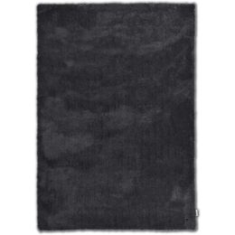 Hochflor-Teppich Tom Tailor HOME "Shaggy Teppich Cozy", grau (anthrazit), B:50cm H:25mm L:80cm, Polyester, Teppiche, Uni Farben, auch in Pastell Farben, weich & kuschelig