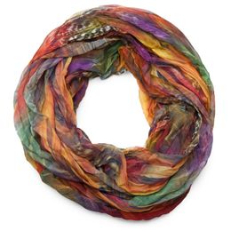 Loop styleBREAKER "Loop mit Feder Muster", Damen, bunt, Obermaterial: 100% Viskose CV., Modisch, Modet&uuml;cher Loop