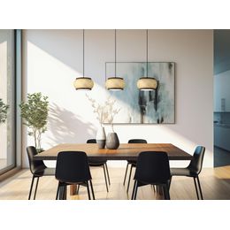 Globo LIGHTING H&auml;ngeleuchte "BAMBORA", schwarz matt, 1, &Oslash; 22cm H: 120cm, 1 Stk., Leuchten, Schwarz Bambus H&auml;ngeleuchte linear LED CCT 920mm, H&auml;ngeleuchte