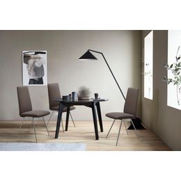 Polsterstuhl stressless "Laurel", braun (braun batick, schwarz matt), B:57cm H:105cm T:60cm, Leder BATICK: BATICK ist ein leicht korrigiertes, durchgef&auml;rbtes und genarbtes M&ouml;belleder, bei dem die meisten Unebenheiten und Spuren in der Regel entfernt wurden., St&uuml;hle, Polsterstuhl, High Back, Gr&ouml;&szlig;e M, mit Beinen aus Stahl in Schwarz matt