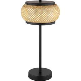 Globo LIGHTING Tischleuchte "BAMBORA", schwarz matt, 1, &Oslash; 22cm H: 46,1cm, 1 Stk., Leuchten, Schwarz Bambus Tischleuchte LED CCT Stufen, Memory, Tischleuchte