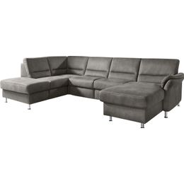 Wohnlandschaft DIE PLANBAR "ZE-EM16033 U-Form, Breite 316 cm", deluxe anthrazit, B:316cm T:203cm, 100% Polyester, Sofas, Wohnlandschaft, wahlweise mit Kopfst&uuml;tzen und echt bezogenem R&uuml;cken