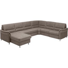Wohnlandschaft DIE PLANBAR "ZE-EM16033 U-Form, Breite 330 cm", mammut nougat, B:330cm T:262cm, 100% Polyester, Sofas, Wohnlandschaft, wahlweise mit Kopfst&uuml;tzen und Bettfunktion