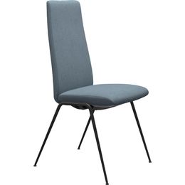 Polsterstuhl stressless "Laurel", blau (light blau dinamica, schwarz matt), B:57cm H:105cm T:60cm, Microfaser DINAMICA (88% Polyester, 12% Polyurethan), St&uuml;hle, Polsterstuhl, High Back, Gr&ouml;&szlig;e M, mit Beinen aus Stahl in Schwarz matt
