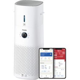 Kombiger&auml;t Luftbefeuchter und -reiniger Philips "AC3737/10 3000 Series, Luftreinigungsrate 505 m&sup3;/h", wei&szlig;, B:29,1cm H:74,7cm T:29,1cm, Luftreiniger, 650 ml/h Befeuchtungsrate, WLAN, Air+ App