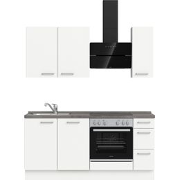 K&uuml;che Nobilia "Touch II", NEU: individuell anpassbar mit gratis Profi-Beratung", wei&szlig; (k&uuml;che: wei&szlig;, korpus: alpinwei&szlig;, arbeitsplatte: beton schiefergrau nachbildung), B:180,3cm H:216,6cm T:60cm, Komplettk&uuml;chen-Sets, vormontiert, Breite 180 cm, Ausrichtung w&auml;hlbar, wahlw. mit E-Ger&auml;ten