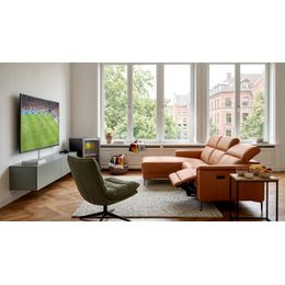 Ecksofa OTTO HOME "LUND, L-Form, 261cm, man. o. elektr. Relaxfunktion (mit USB-A)", braun (cognac), B:261cm H:97cm T:179cm, Kunstleder 100% Polyurethan, Sofas, Ecksofa, und Kopfteilverstellung