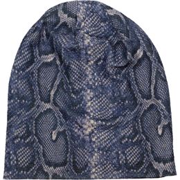 Beanie styleBREAKER "Beanie M&uuml;tze Glitzer Schlangen Muster", Herren, blau, Obermaterial: 50% Viskose CV. 50% Polyester PES., Modisch, M&uuml;tzen Beanie