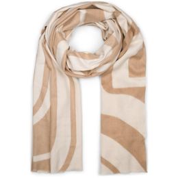 XXL-Schal styleBREAKER "Schal mit Linien Muster", Damen, braun (braun, beige), Obermaterial: 80% Viskose CV. 20% Wolle WO., Modisch, Modet&uuml;cher