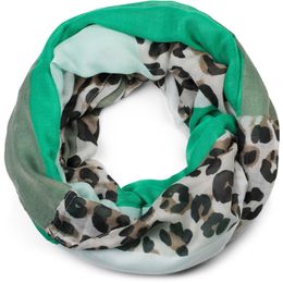 Loop styleBREAKER "Leo Loop Schal im Colour Blocking Style", Damen, gr&uuml;n (gr&uuml;n, mint), Obermaterial: 100% Viskose CV., Modisch, Modet&uuml;cher Loop
