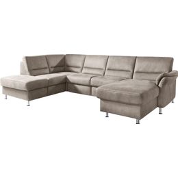 Wohnlandschaft DIE PLANBAR "ZE-EM16033 U-Form, Breite 316 cm", deluxe alu, B:316cm T:203cm, 100% Polyester, Sofas, Wohnlandschaft, wahlweise mit Kopfst&uuml;tzen und echt bezogenem R&uuml;cken