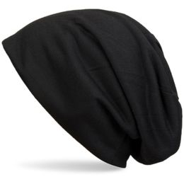 Beanie styleBREAKER "Uni Slouch Beanie M&uuml;tze", Herren, schwarz, Obermaterial: 65% Baumwolle CO. 35% Polyester PES., Modisch, M&uuml;tzen Beanie