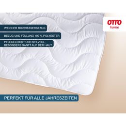 Microfaserbettdecke OTTO HOME "Mailo Bettdecke 135x200 cm, 155x220 cm", wei&szlig;, B:155cm L:220cm, Obermaterial: 100% Polyester. F&uuml;llung: 100% Polyester, Bettdecken, Microfaserbettdecke, Sommer, Winter, Decke, kuschelweicher Microfaser-Feinbatist Bezug