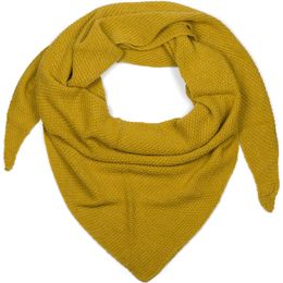 Dreieckstuch styleBREAKER "Strick Dreiecktuch Einfarbig", Damen, gelb (curry), Obermaterial: 10% Viskose CV. 5% Alpaka WP. 75% Polyacryl PAN. 10% Wolle WO., Modisch, Modet&uuml;cher
