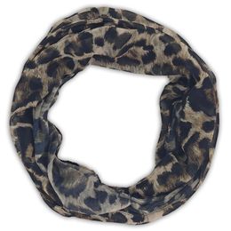 Loop styleBREAKER "Loop Schal mit Leoparden Muster", Damen, braun (braun, schwarz), Obermaterial: 100% Viskose CV., Modisch, Modet&uuml;cher Loop