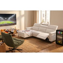 Ecksofa OTTO HOME "LUND Cord, L-Form, 261 cm, man. o. elektr. Relaxfunktion (mit USB-A)", beige (creme), B:261cm H:97cm T:179cm, 100% Polyester, Sofas, Ecksofa, USB-C bei elektrischer Variante und Kopfteilverstellung