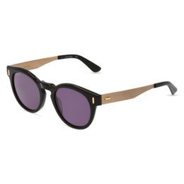 Calvin Klein CK 21527 S | Unisex-Sonnenbrille | Fassung: Vollrand, Panto, Kunststoff, Schwarz Gl&auml;nzend | Glasfarbe: Grau