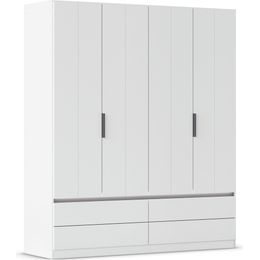 Kleiderschrank OTTO HOME "Schrank Garderobe ARVEN Breiten 181/226/271cm mit Beleuchtung", wei&szlig; (alpinwei&szlig;), Schr&auml;nke, Kinder, B/H/T: 181cm x 210cm x 54cm, Classic, Holzwerkstoff, Kleiderschrank, puristisches Design in Plankenoptik mit Metallgriffen MADE IN GERMANY, B:181cm H:210cm T:54cm