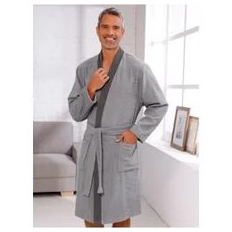 feel good Bademantel Gr. 60, steingrau, 60/62, Baumwolle, Hausm&auml;ntel, Bademantel