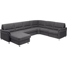Wohnlandschaft DIE PLANBAR "ZE-EM16033 U-Form, Breite 330 cm", mammut grau, B:330cm T:262cm, 100% Polyester, Sofas, Wohnlandschaft, wahlweise mit Kopfst&uuml;tzen und Bettfunktion