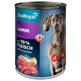 ZooRoyal Hunde-Nassfutter mit Lamm Hunde-Nassfutter ohne Getreide- und Zuckerzusatz 6x400g