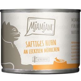 MjAMjAM saftiges Huhn an leckeren M&ouml;hrchen Katzen-Nassfutter hoher Fleischanteil 6x200g