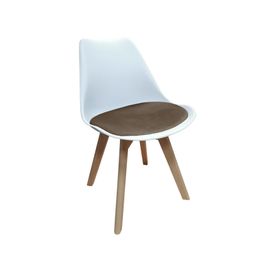 HTI-Living Stuhl Atlanta Wei&szlig;, Velvet Braun