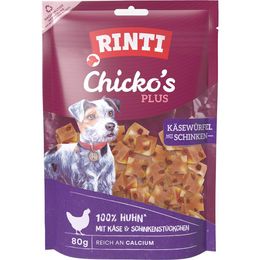Rinti Chicko Plus K&auml;se-Schinken-W&uuml;rfel Hundesnacks ohne Soja 80g