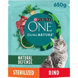Purina One Dual Nature kastrierte Katze Rind, Spirulina Katzen-Trockenfutter f&uuml;r kastrierte Katze 650g
