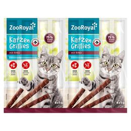 ZooRoyal Katzen-Grillies mit Rind Katzensnacks getreidefrei 8x5 g