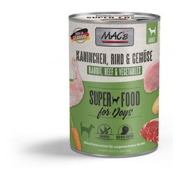 MAC's Dog Kaninchen, Rind und Gem&uuml;se Hunde-Nassfutter getreidefrei 6x400g