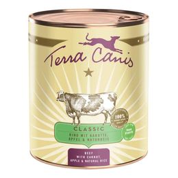 Terra Canis CLASSIC - Rind mit Karotte, Apfel und Naturreis Hunde-Nassfutter 100 % Lebensmittelqualit&auml;t aller Rohstoffe 6x800g
