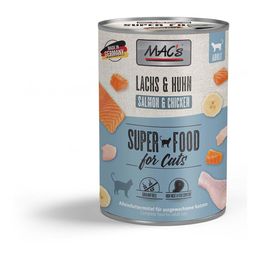 MAC's Cat Fleischmen&uuml; Lachs und H&uuml;hnchen Katzen-Nassfutter ohne Zucker 6x400g
