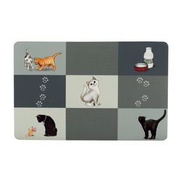 Trixie Patchwork Cat Napfunterlage 44&times;28cm grau
