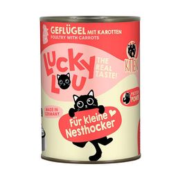 Lucky Lou Lifestage Kitten Gefl&uuml;gel Katzen-Nassfutter ohne Getreide und Zucker 6x400g