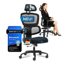 DESKSPACE Move Pro B&uuml;rostuhl - 3-stufiger 150 kg, Schwarz
