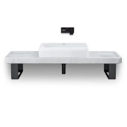 Duravit Collection One Waschtisch-Konsolen-Set D4800700 140x45x90cm, mit Konsole, Konsolentr&auml;ger, Marmor Struktur poliert