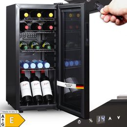 Sommertal K&uuml;hlschrank GK 60&ndash; Leiser Getr&auml;nkek&uuml;hlschrank mit LED, Touchscreen & Schloss kleiner Flaschenk&uuml;hlschrank schwarz 60L